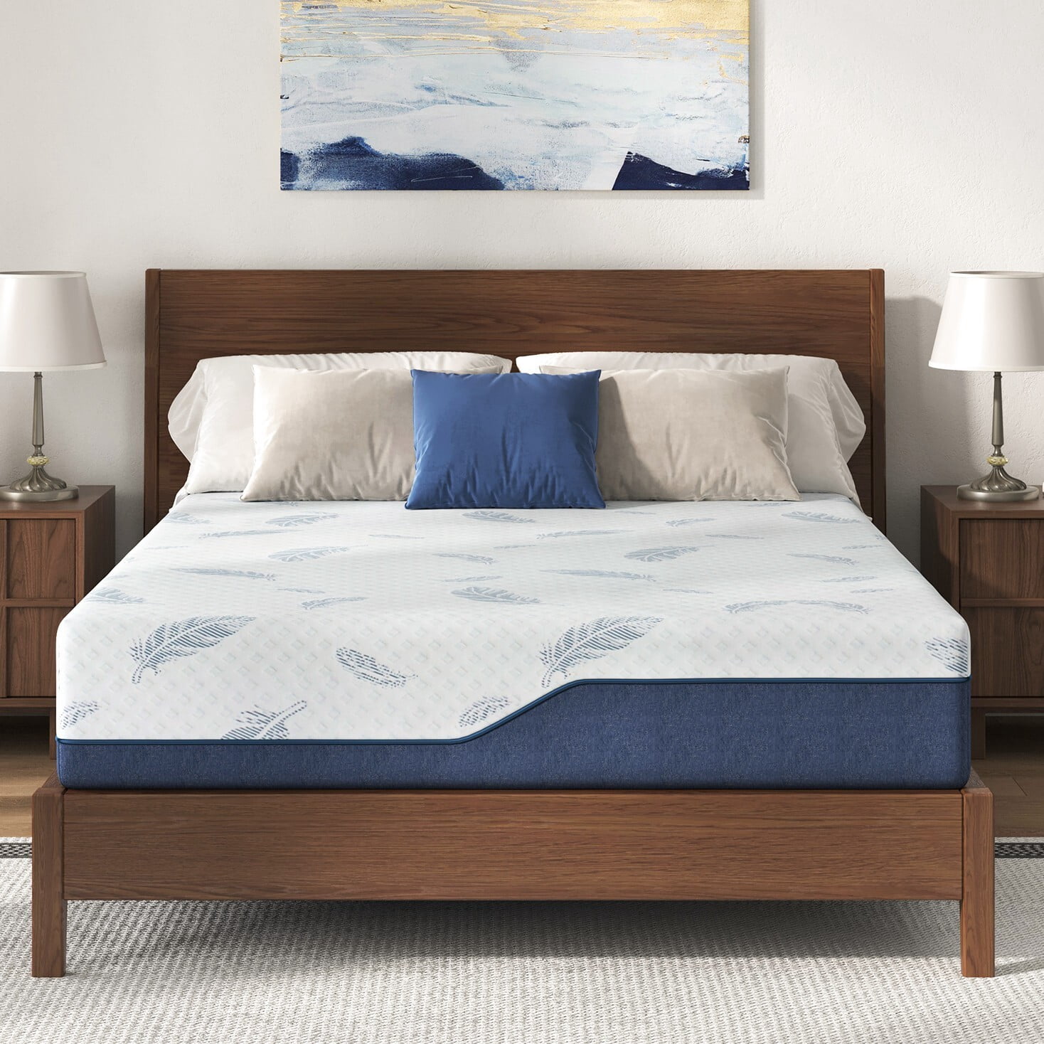 Arctus Queen Size 14" Plush Memory Foam Mattress in a Box with Gel ...
