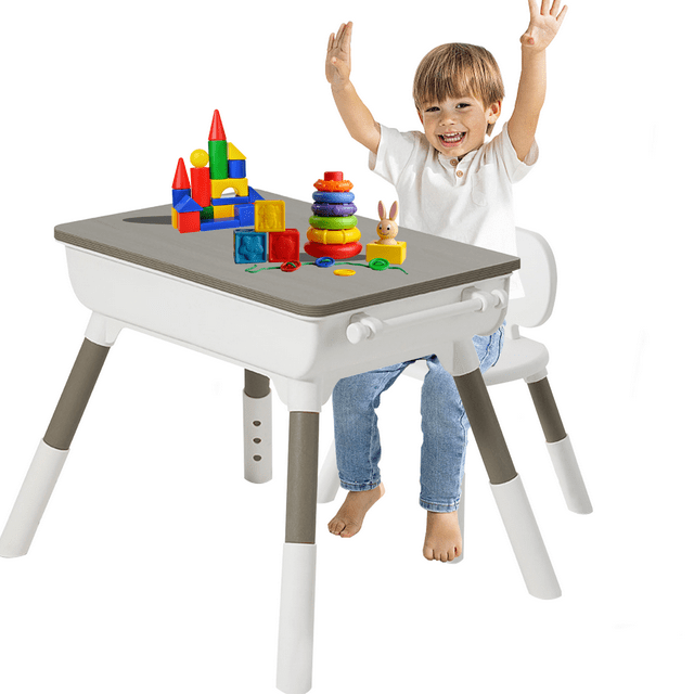 Arcwares Kids Activity Table with Storage Drawer and Chair Set ...
