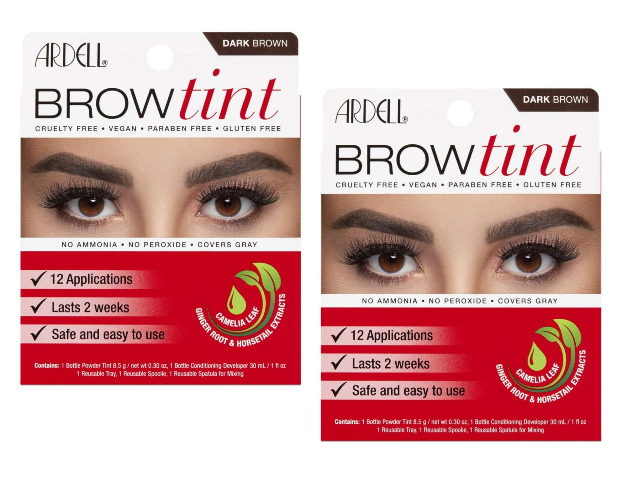 Ardell Brow Tint Dark Brown, Pack of 2, Eyebrow Makeup Dye, Vegan ...