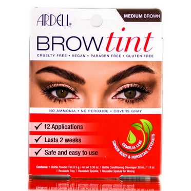 Ardell Brow Tint Medium Brown, Semi-permanent Eyebrow Powder Makeup Kit ...