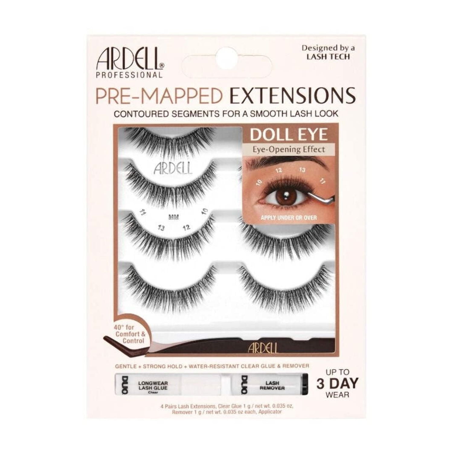 Ardell Eyelash Pre-Mapped Extensions Doll Eye #37989 - Walmart.com