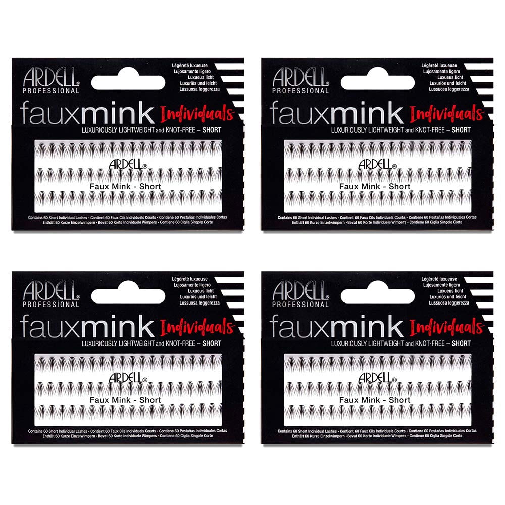 Ardell Faux Mink False Eyelashes, Individual Lashes Short, Black ...