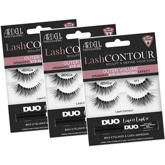 Ardell False Eyelashes 2 Pairs - Lash Contour Style #371 - PACK OF 3 ...