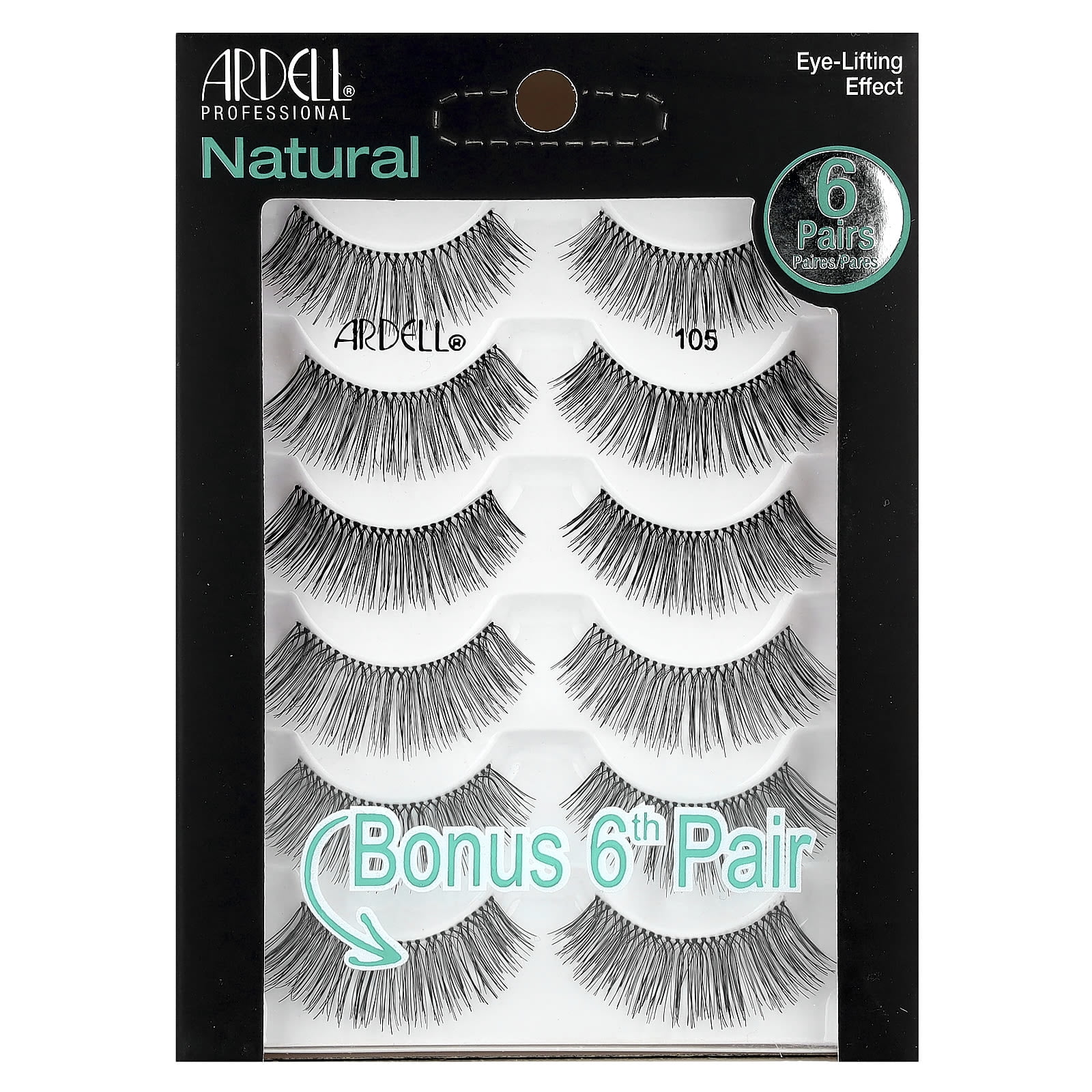 Ardell Natural Wispy Black False Eyelashes #105, 5 Pack 68985 - Walmart.com