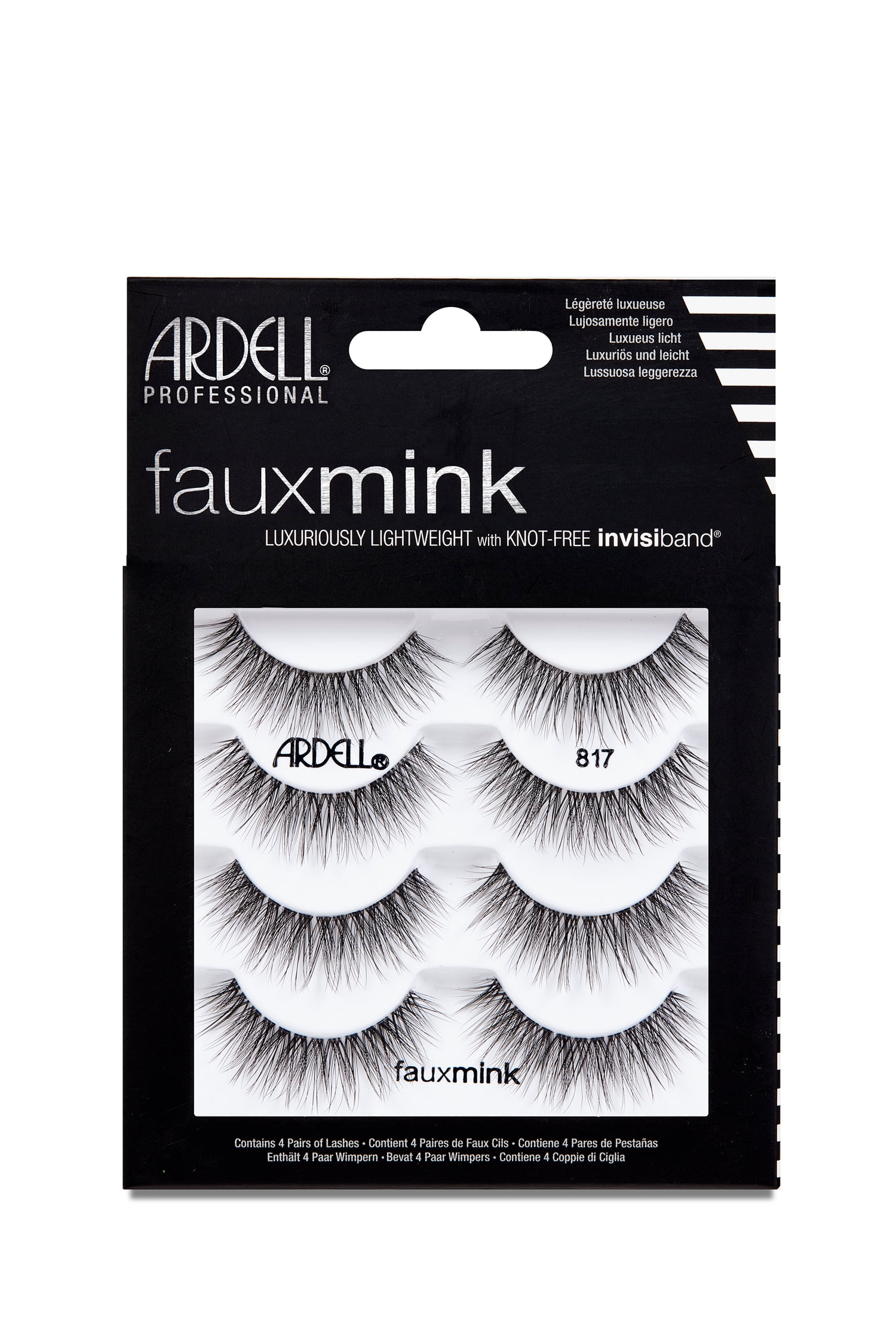 Ardell Faux Mink Magnetic Wispies False Eyelashes, 817, 4 Pairs ...