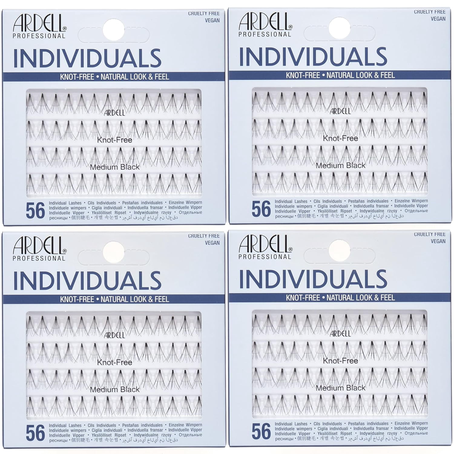 Ardell Individuals False Eyelashes, Medium Black Human Hair Lash ...