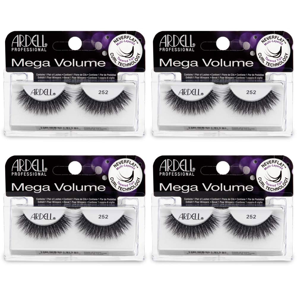 Ardell Mega Volume False Eyelashes #252 Black (4 Pack) - Walmart.com