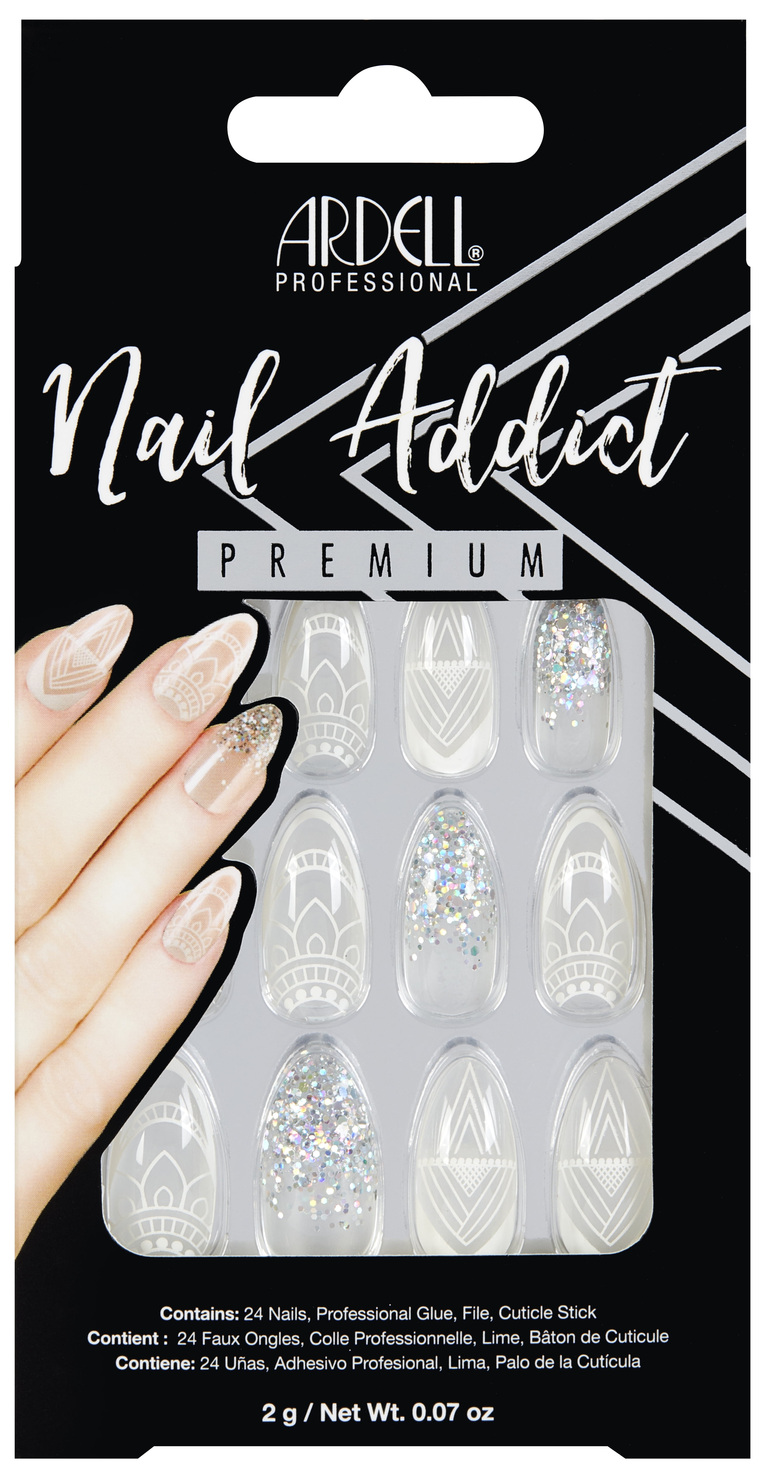 Ardell Nail Addict Artificial Nails, Fake Nails, Glass Deco, 24 Nails ...