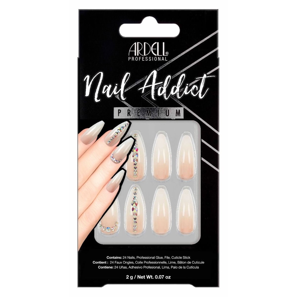 Ardell Nail Addict Premium Nail Set, Nude Light Crystals - Walmart.com