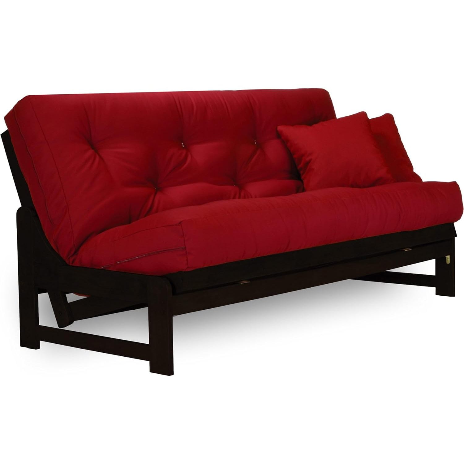 Arden Futon Set in Dark Espresso (Warm Black Finish) - Full or Queen ...