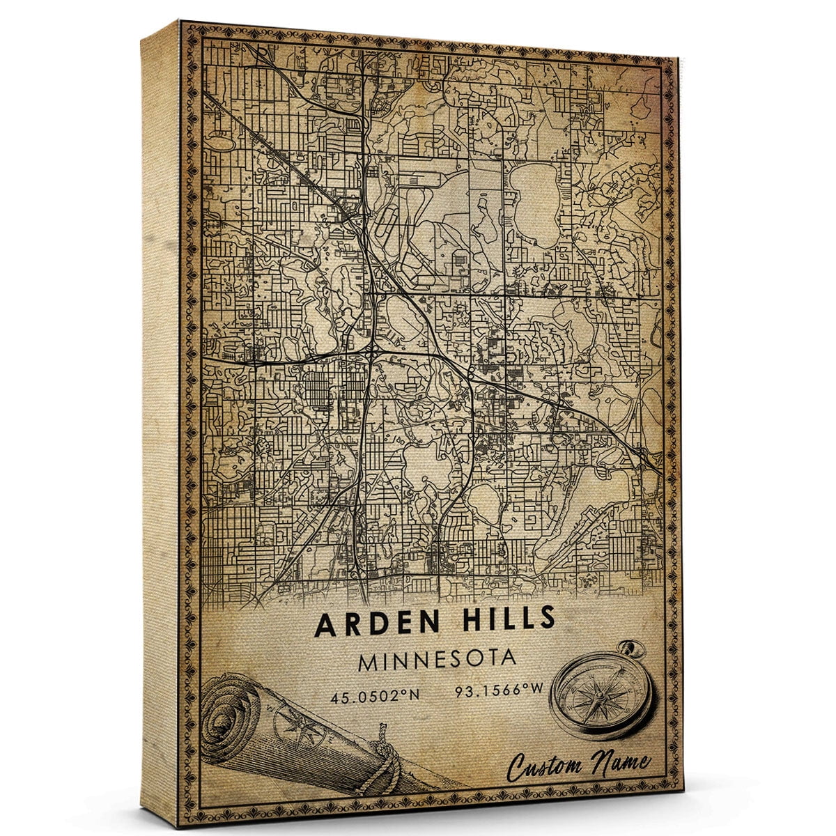 Arden Hills Map Poster, Minnesota Map Art Poster, Canvas, Arden Hills ...