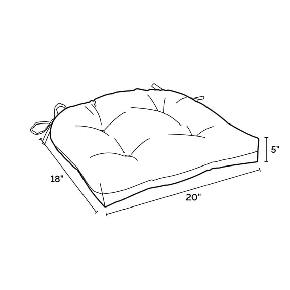 Arden Selections Wicker Seat Cushion Onyx Cebu 4 Count - Walmart.com