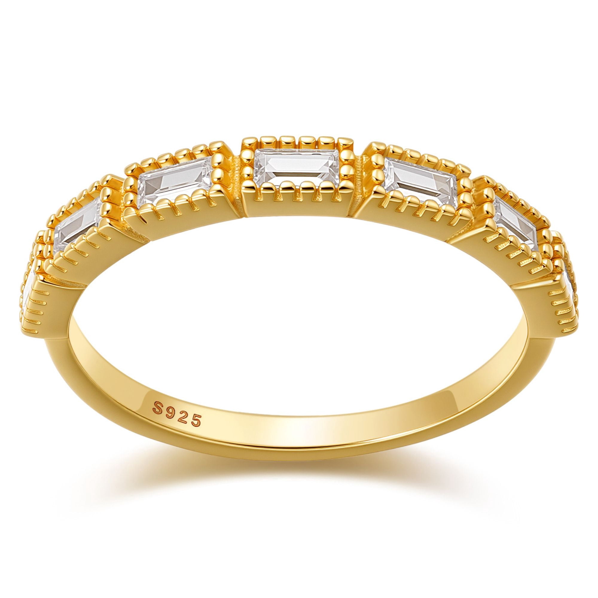 Arden Wedding Band for Women Sterling Silver CZ Anniversary Half ...
