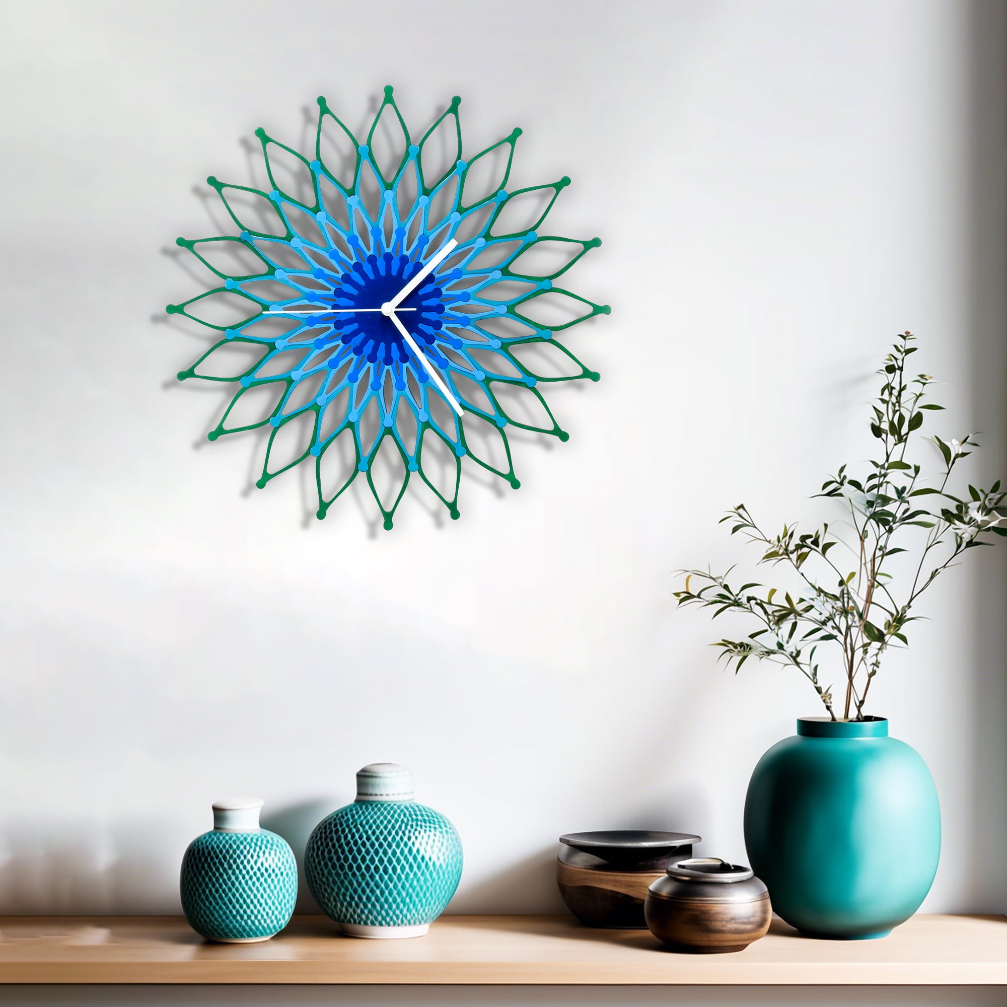 Ardeola - Peacock - 16 in Analog Decorative Tropical Wall Clock ...