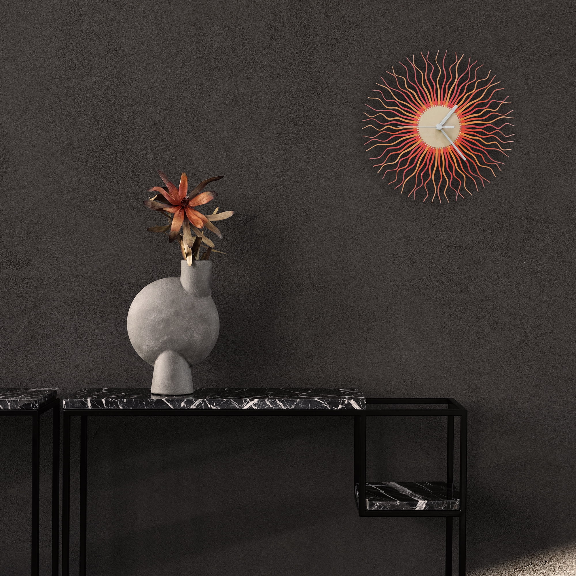 Ardeola - Radium Red - 11.5 in Analog Battery-Powered Architectural ...