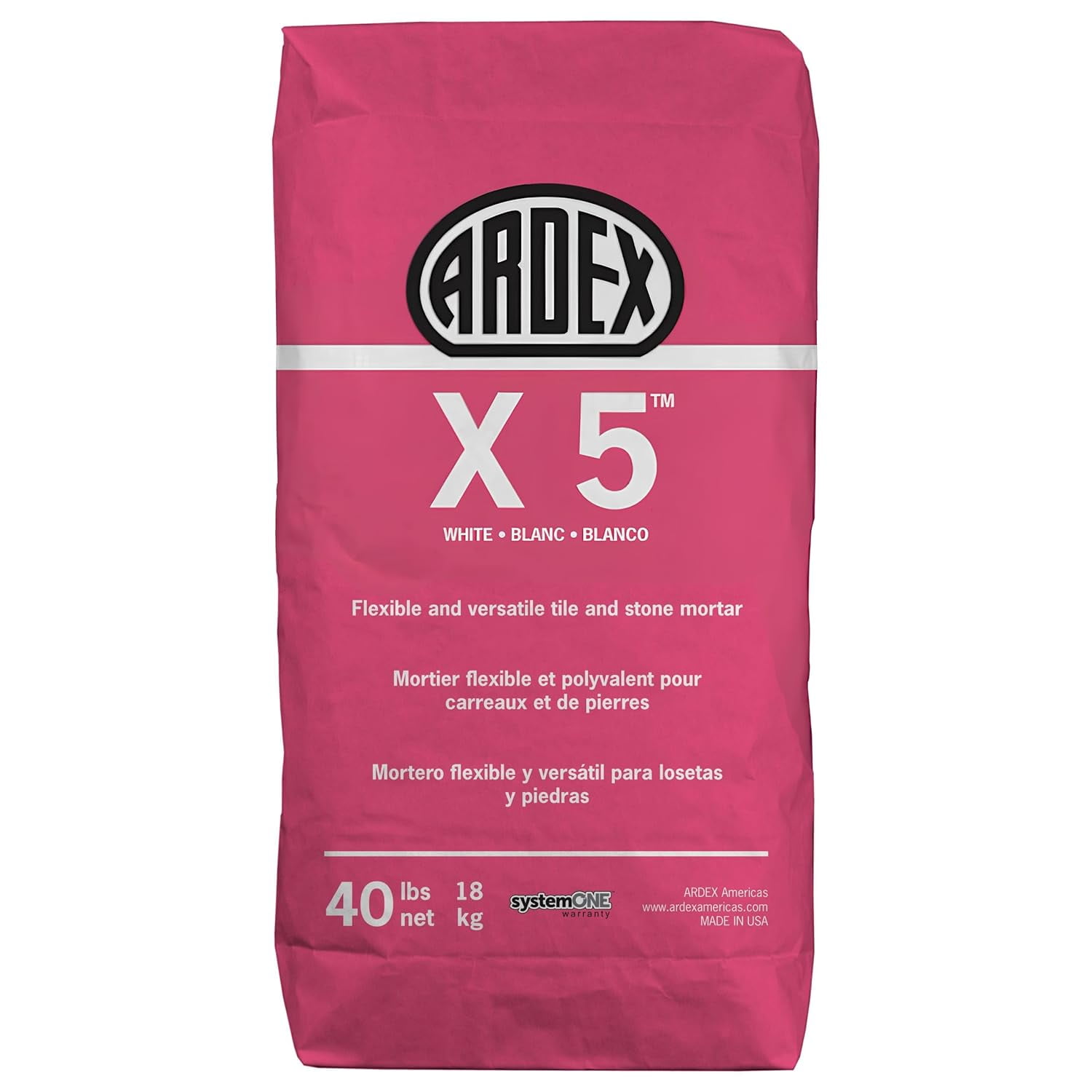 Ardex X 5 Flexible and Versatile Tile & Stone Thin-Set Mortar (White) 40 Lb Bag - Walmart.com