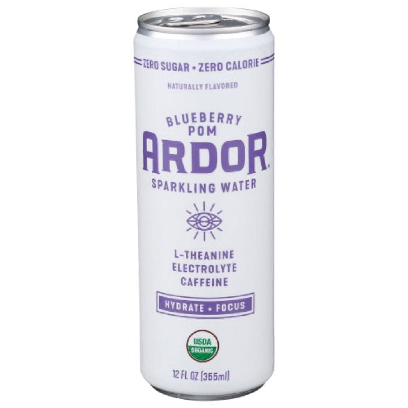ARDOR ENERGY Sparkling Water with 100mg Caffeine & 200mg L-Theanine ...
