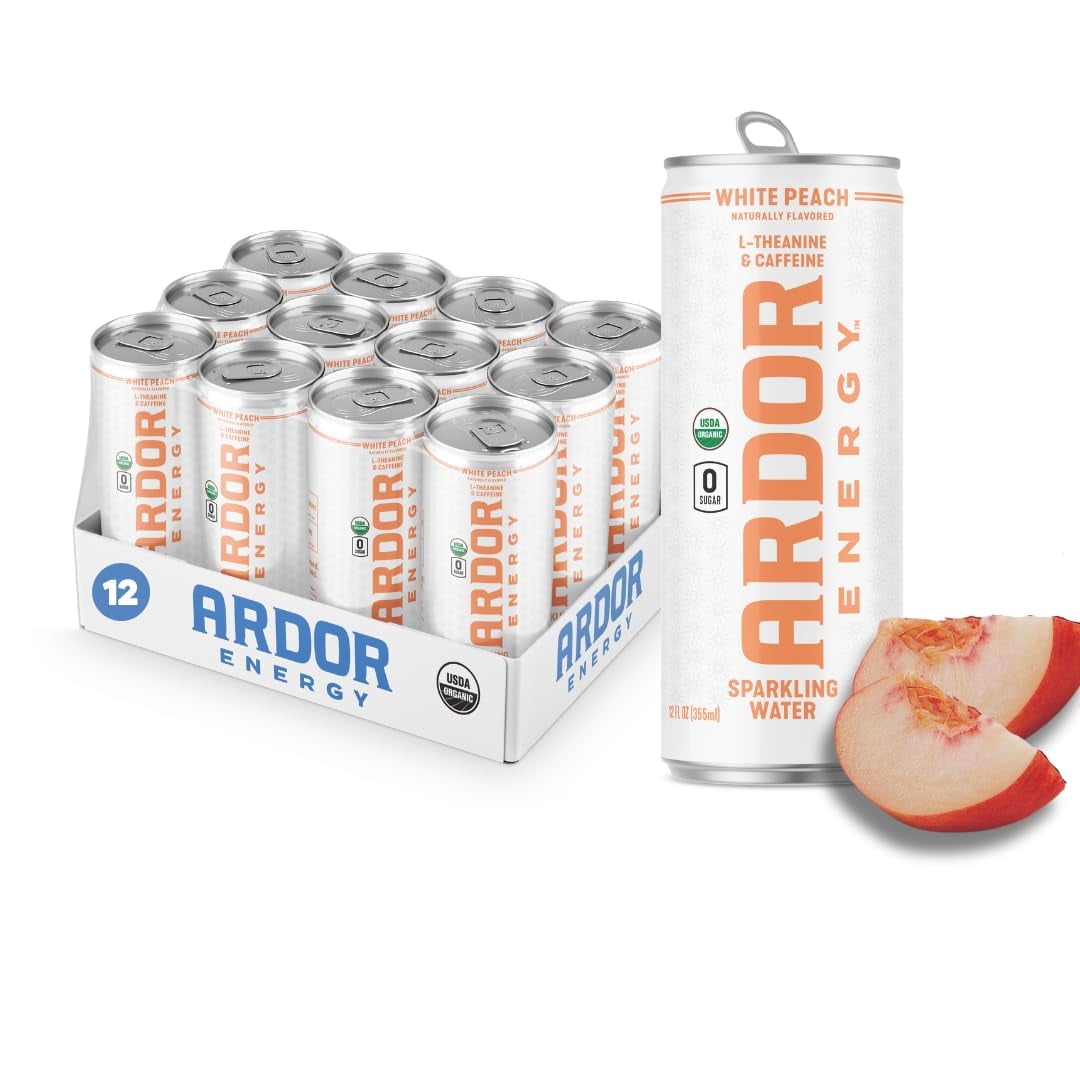 ARDOR ENERGY Sparkling Water with 100mg Natural Caffeine & 200mg L ...