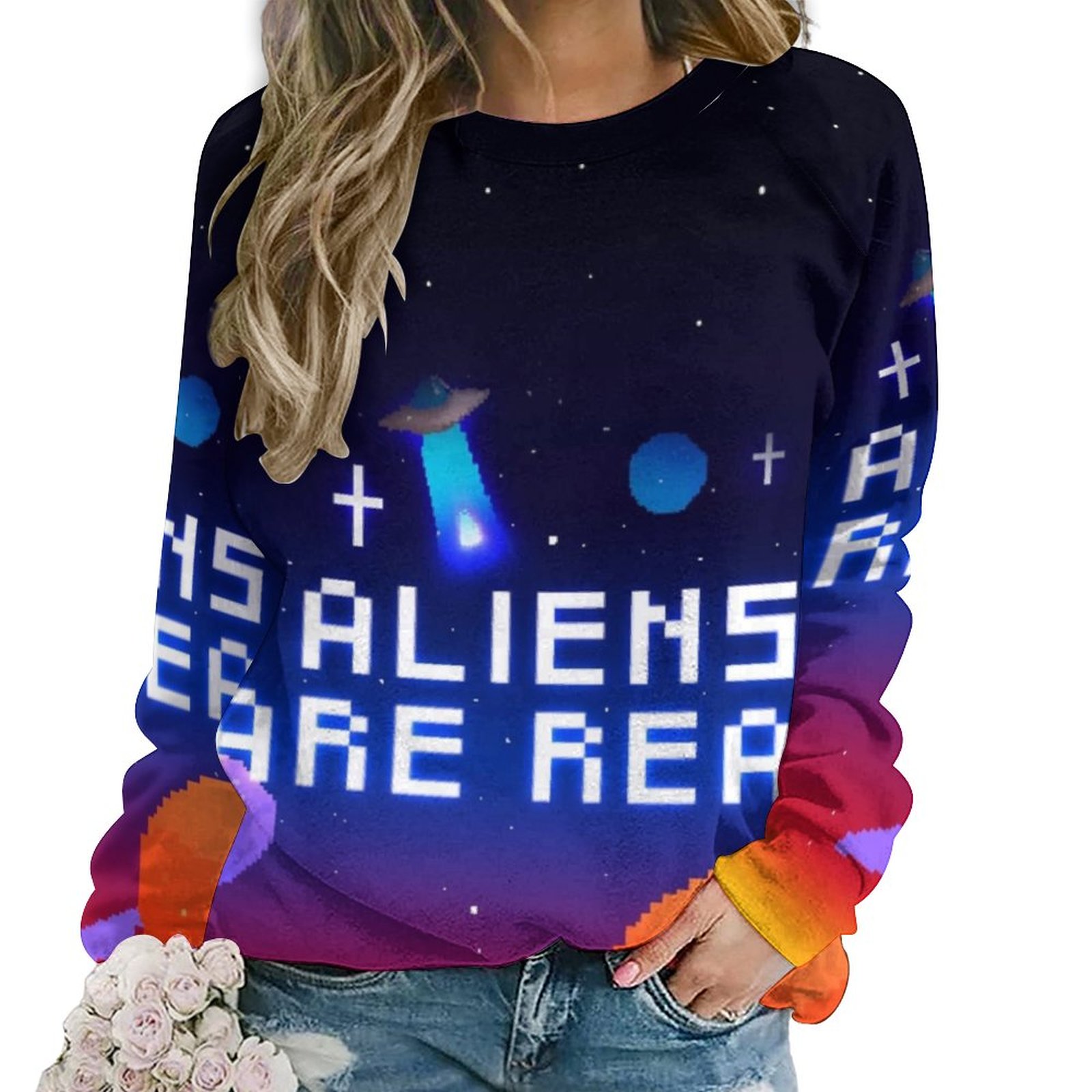 Are Real Hoodie Sweatshirt Women Drawstring Printed Pocket Hooded ...
