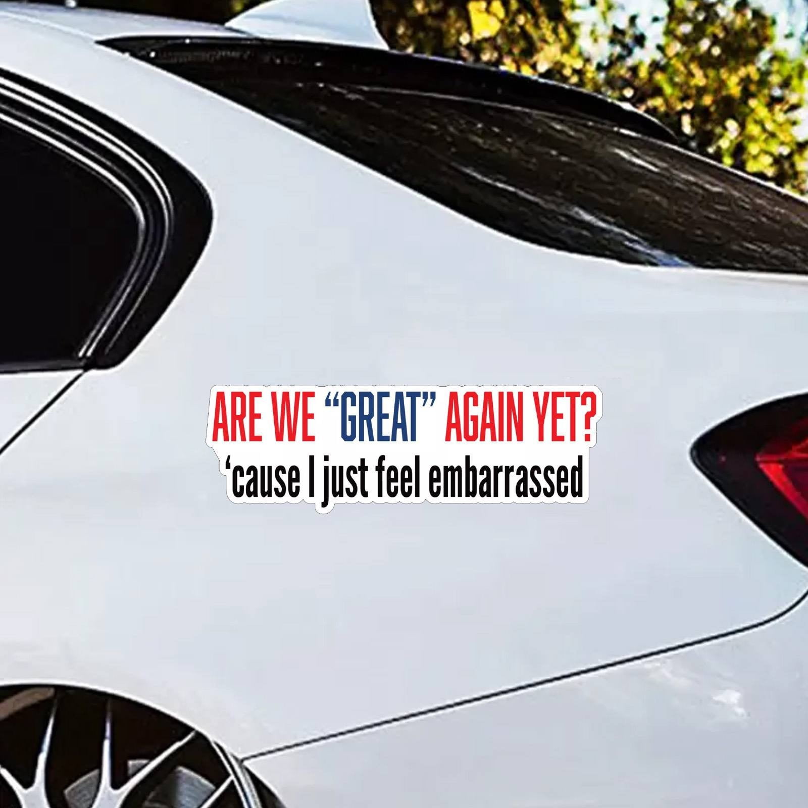 Are We Great Because I Am Embarrassed Funny Bumper Sticker I Disagree ...