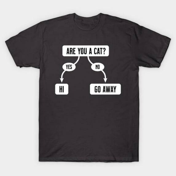 Are You A Cat Funny Cute Flowchart Pet Lover Graphic H3254 Unisex T ...