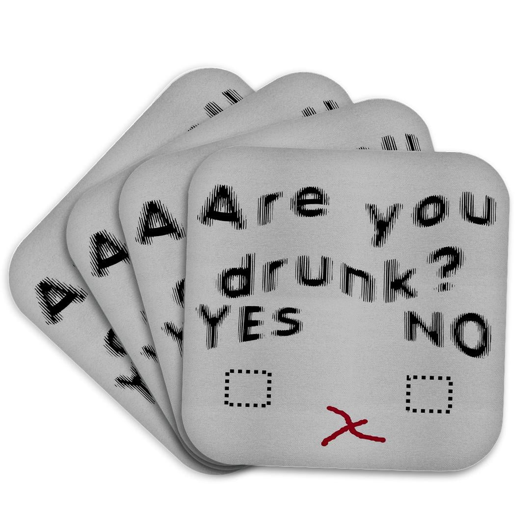 3drose, Are You Drunk Sobriety Test for Partygoers Black Text, Set of 4 ...