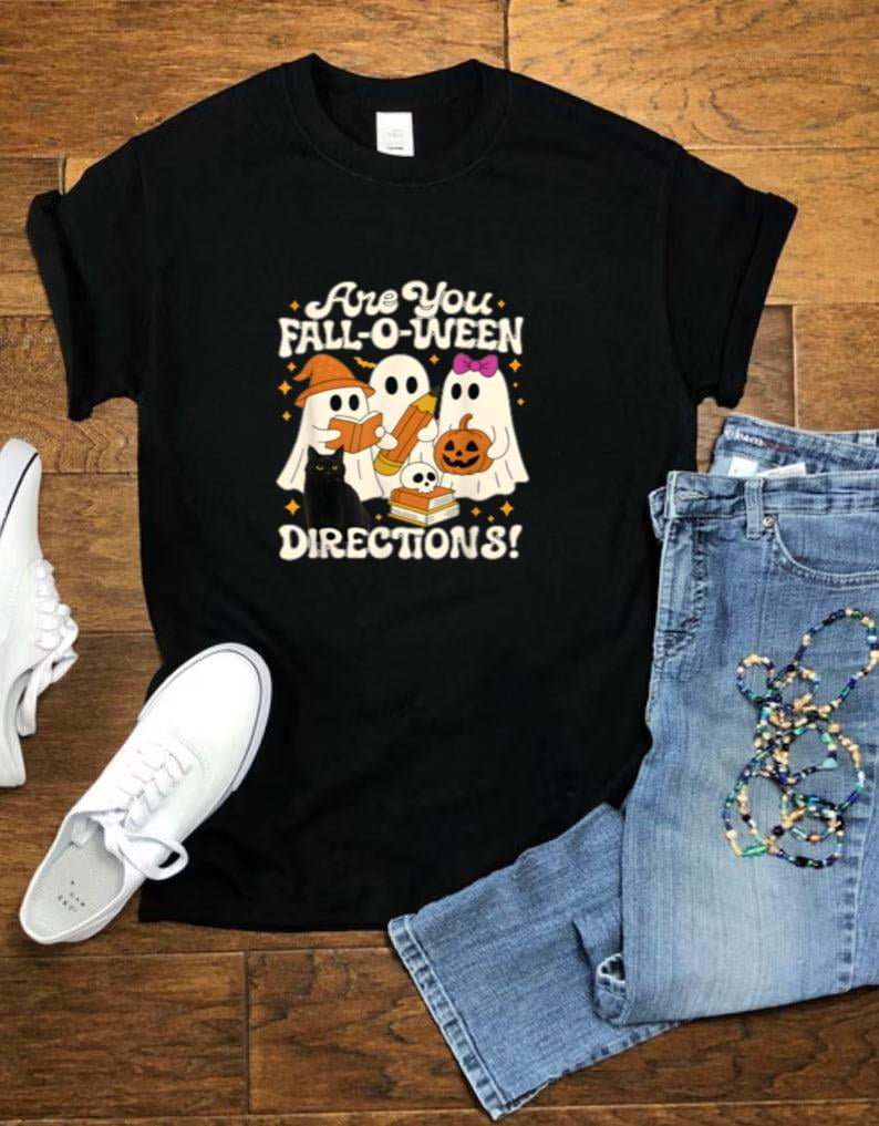 Are You Fall O Ween Directions Funny Teacher Halloween Ghost Unisex T ...