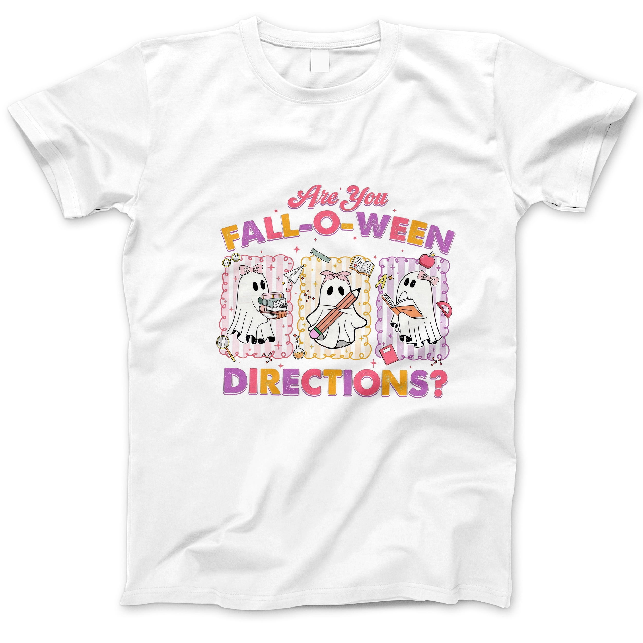 Are You Fall-O-Ween Directions Teacher T-Shirt, Cute Ghost Halloween ...