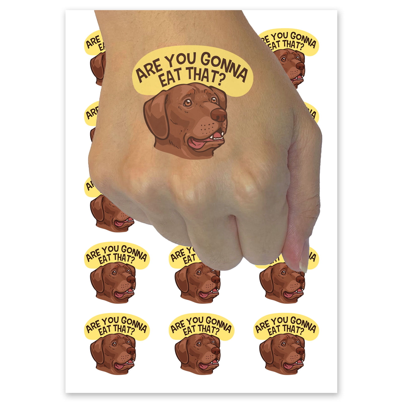 Are You Gonna Eat That Labrador Dog Puppy Eyes Begging Temporary Tattoo ...