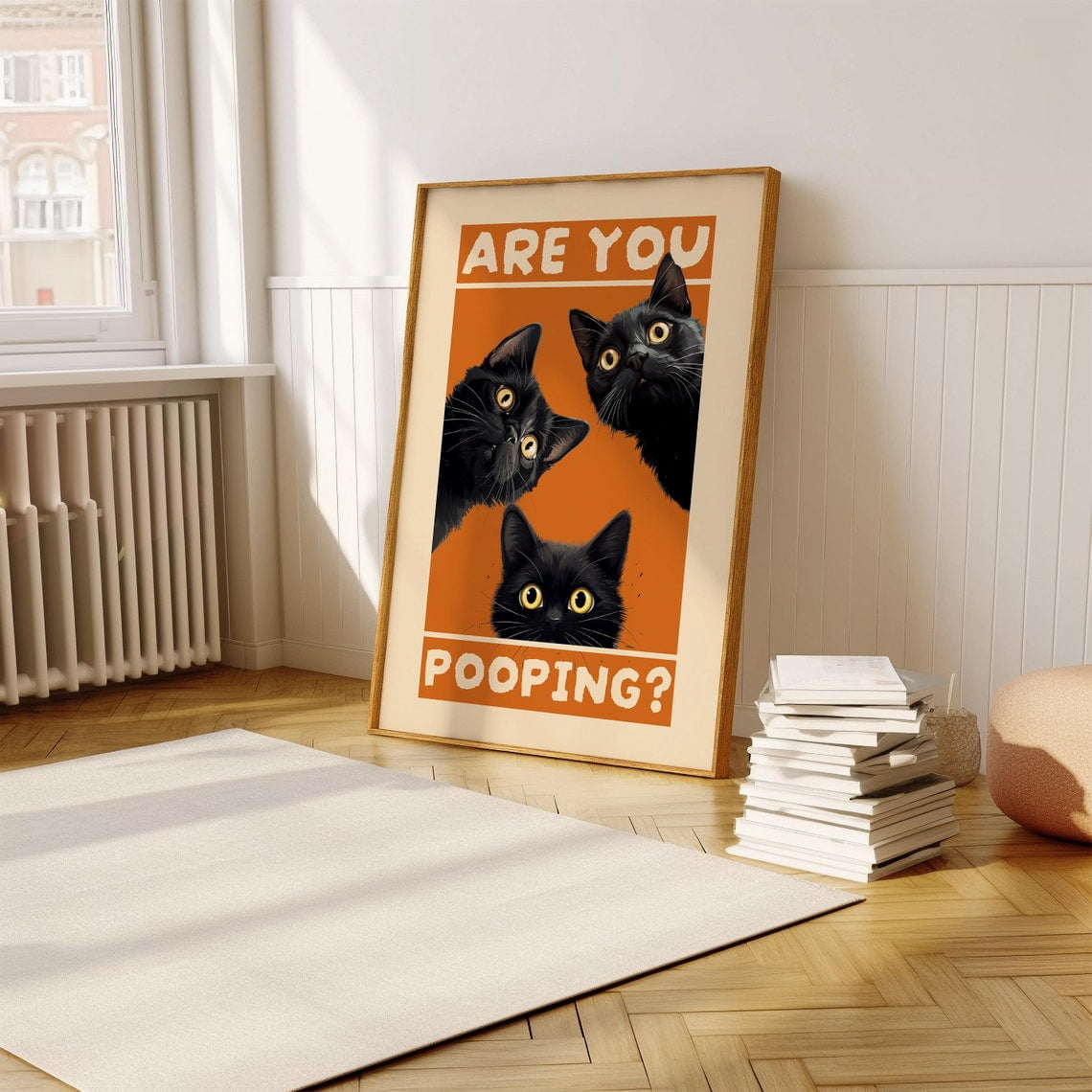 Are You Pooping Adorable Cat Bath Animal Restroom Poster Art Unframed ...