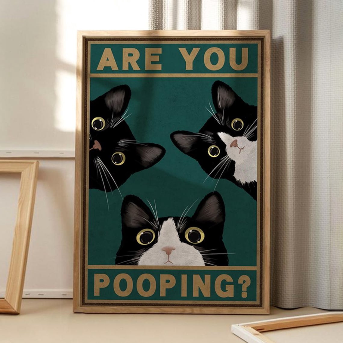 Are You Pooping Bathroom Art Poster, Cartoon Wall Art, Bathroom ...