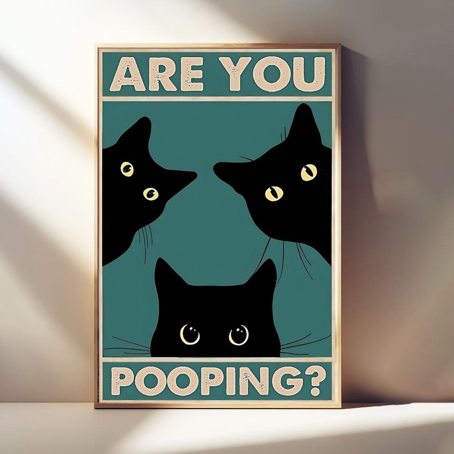 Are You Pooping Cat Art Poster, Funny Cat Illustration, Size 24x36 ...