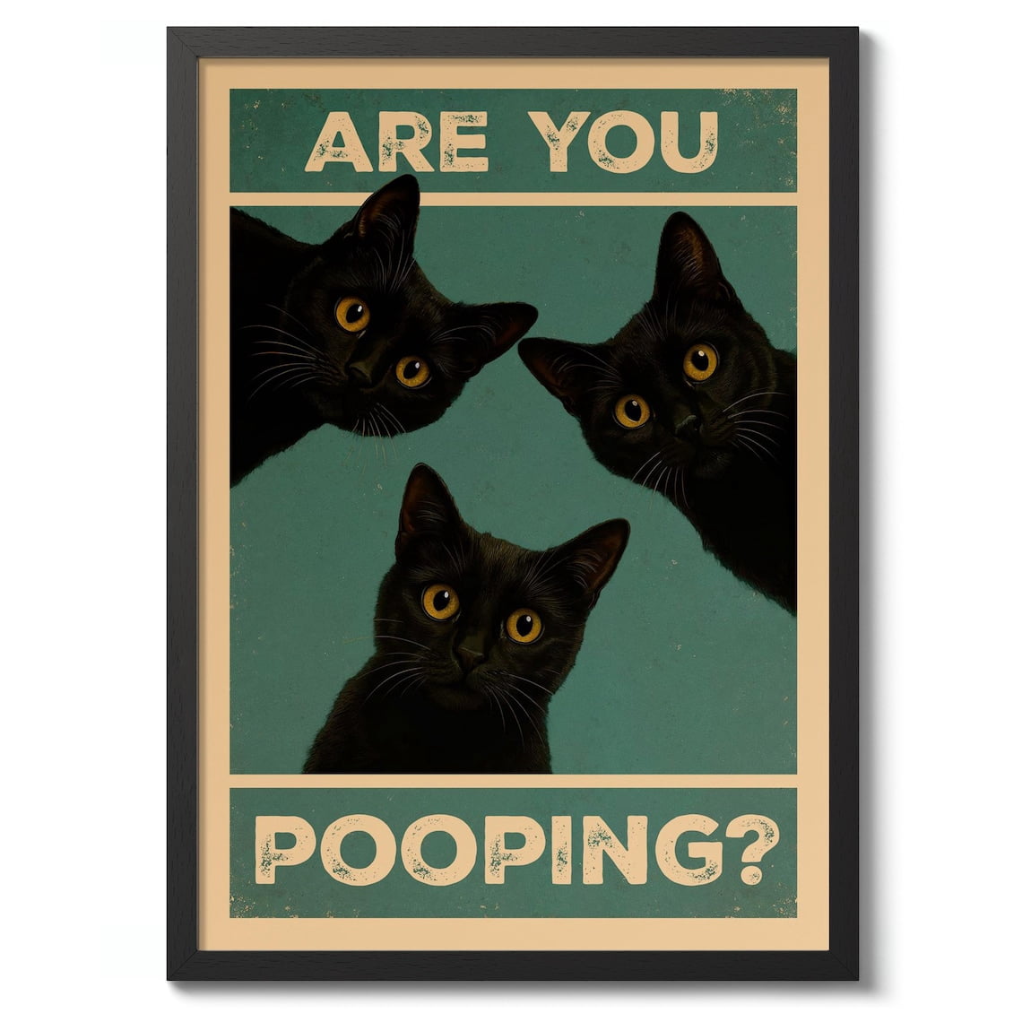 Are You Pooping Cats Bathroom Jokes Toilet Wall Art Decor Typography ...