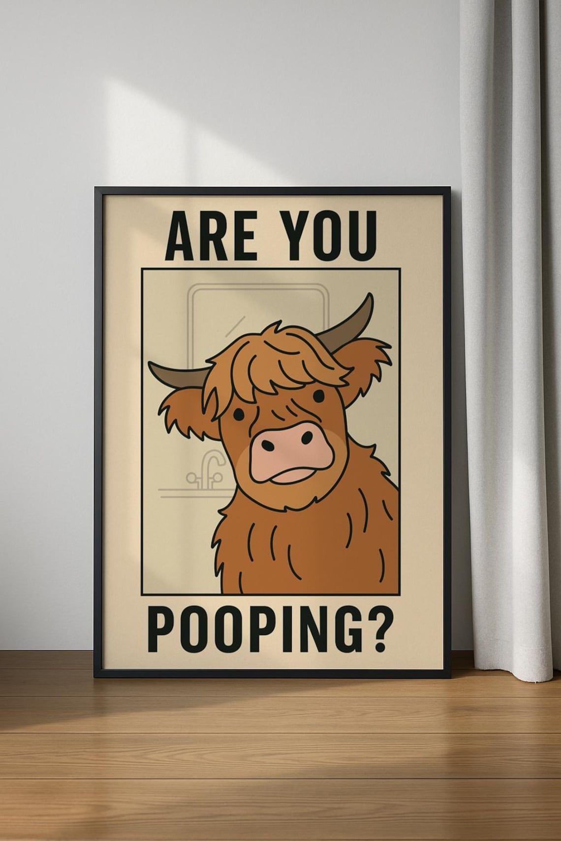 Are You Pooping Cow Poster, Bathroom Poster, Are You Pooping?, Tet ...