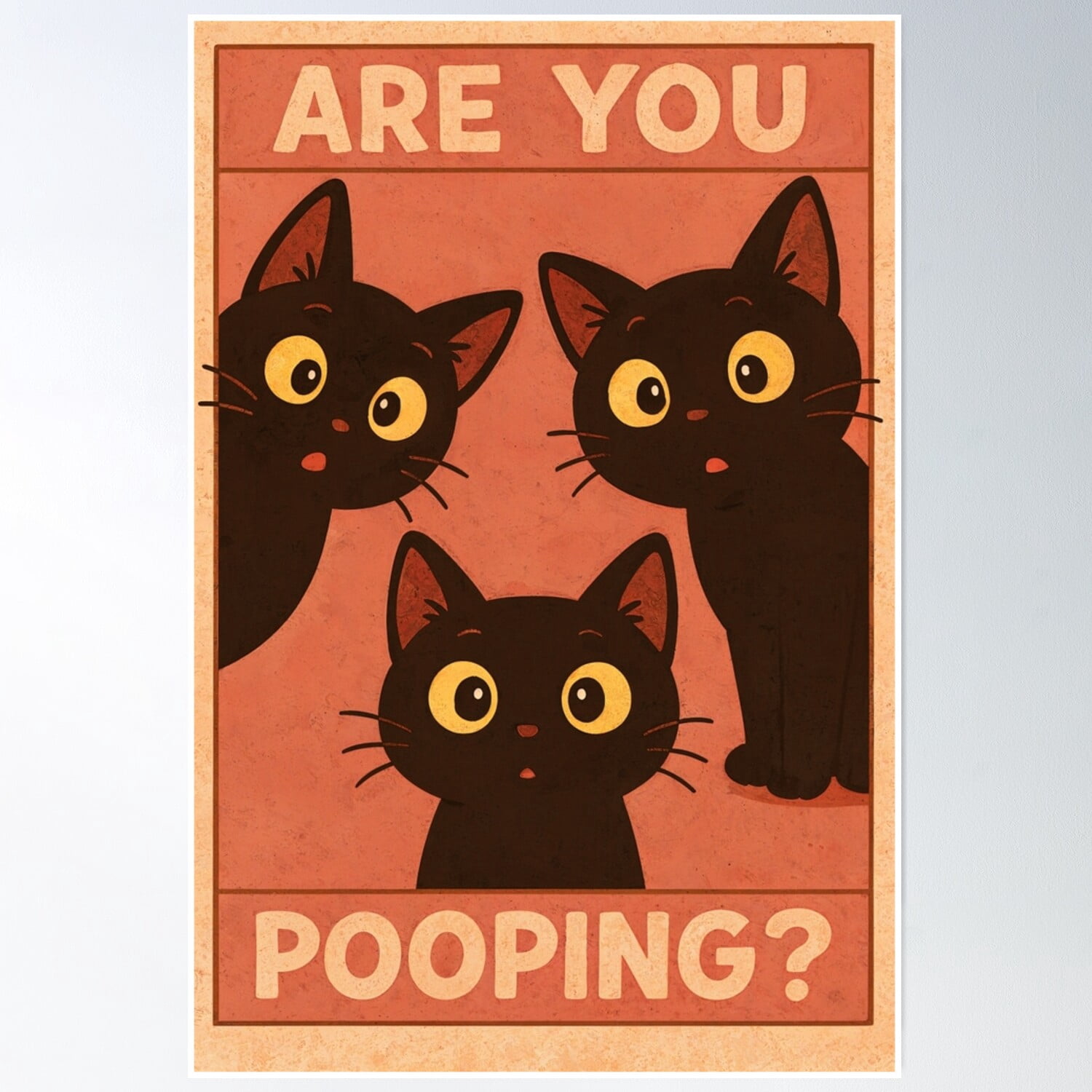 Are You Pooping? – Funny Black Cat Bathroom Poster Wall Art, Modern ...