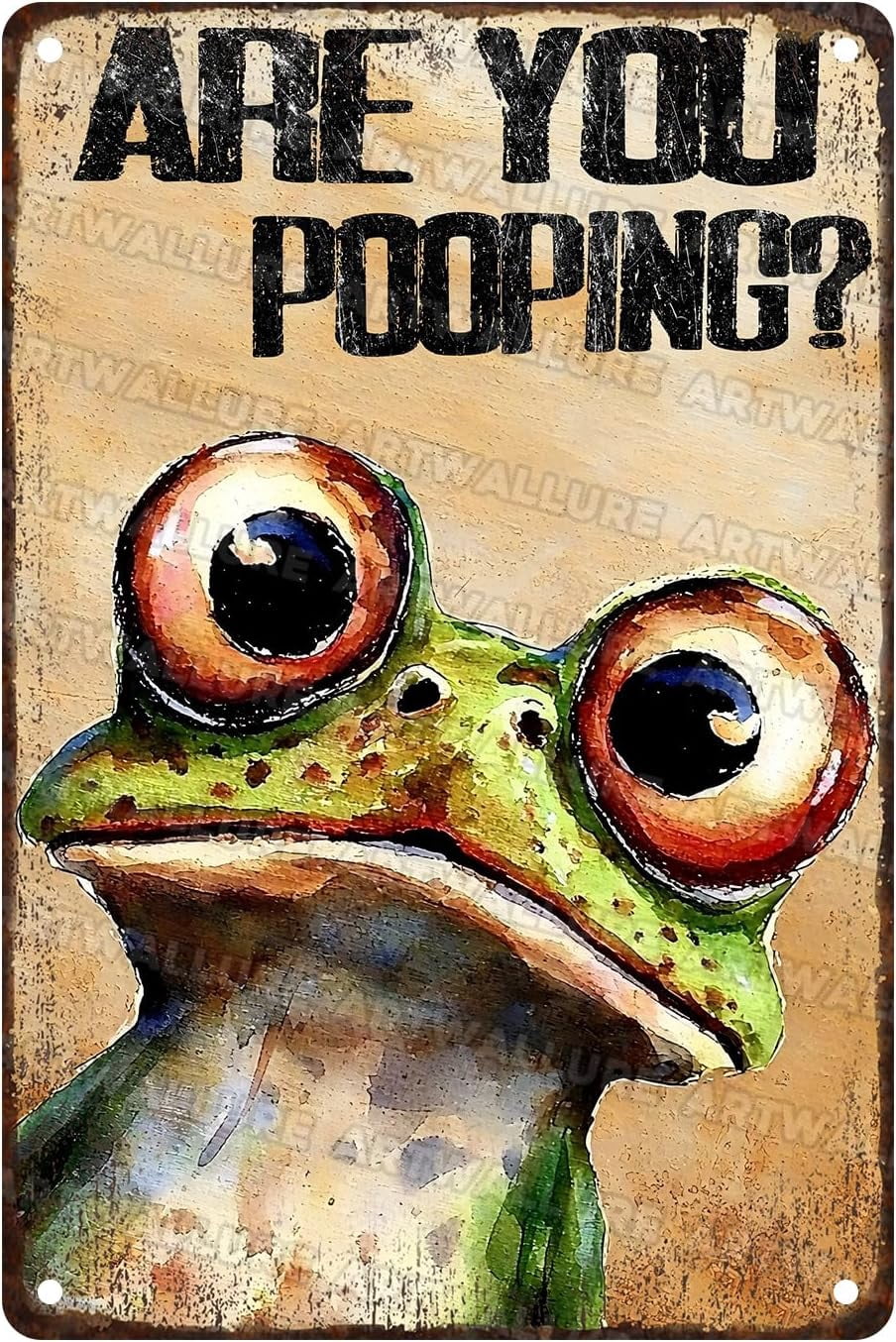 Are You Pooping Funny Frog Metal Sign Bathroom Toilet Restroom Wall ...