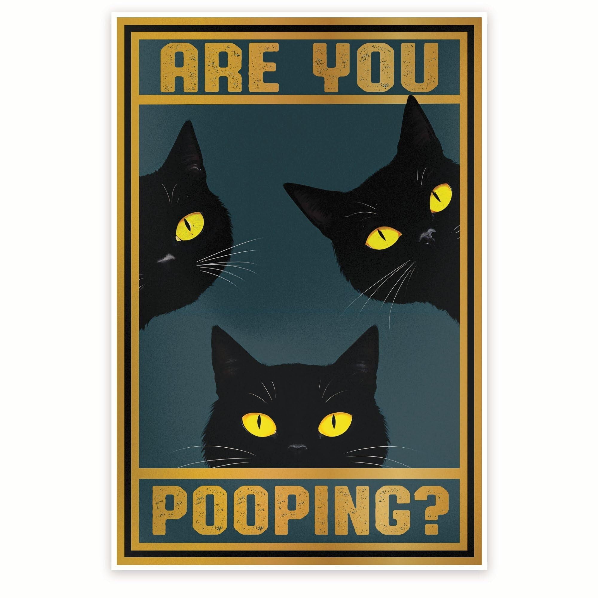 Are You Pooping? Poster - Funny Cat Bathroom Restroom Poster - Playful ...