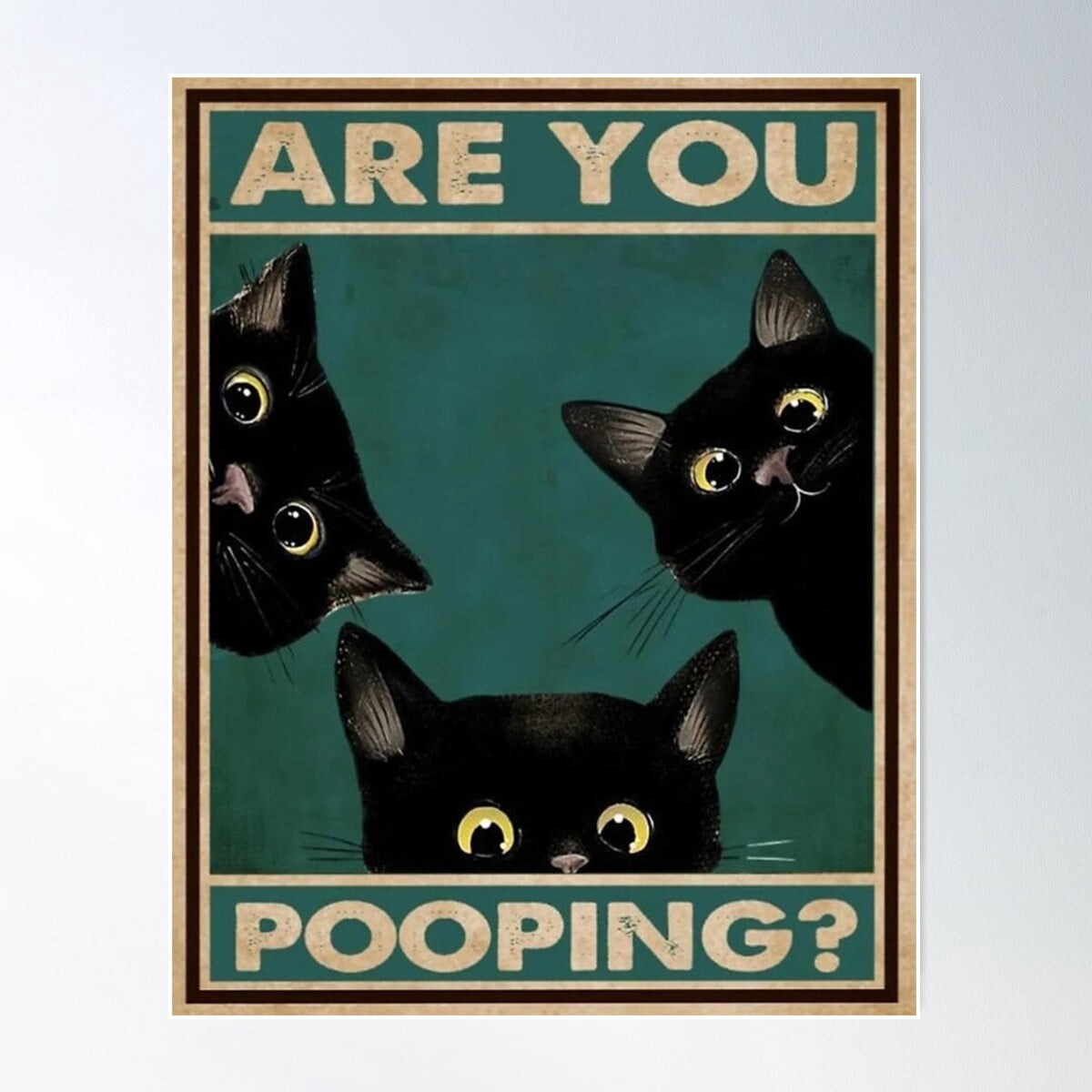 Are You Pooping Three Baby Cat Poster Poster Wall Art, Modern Wall ...