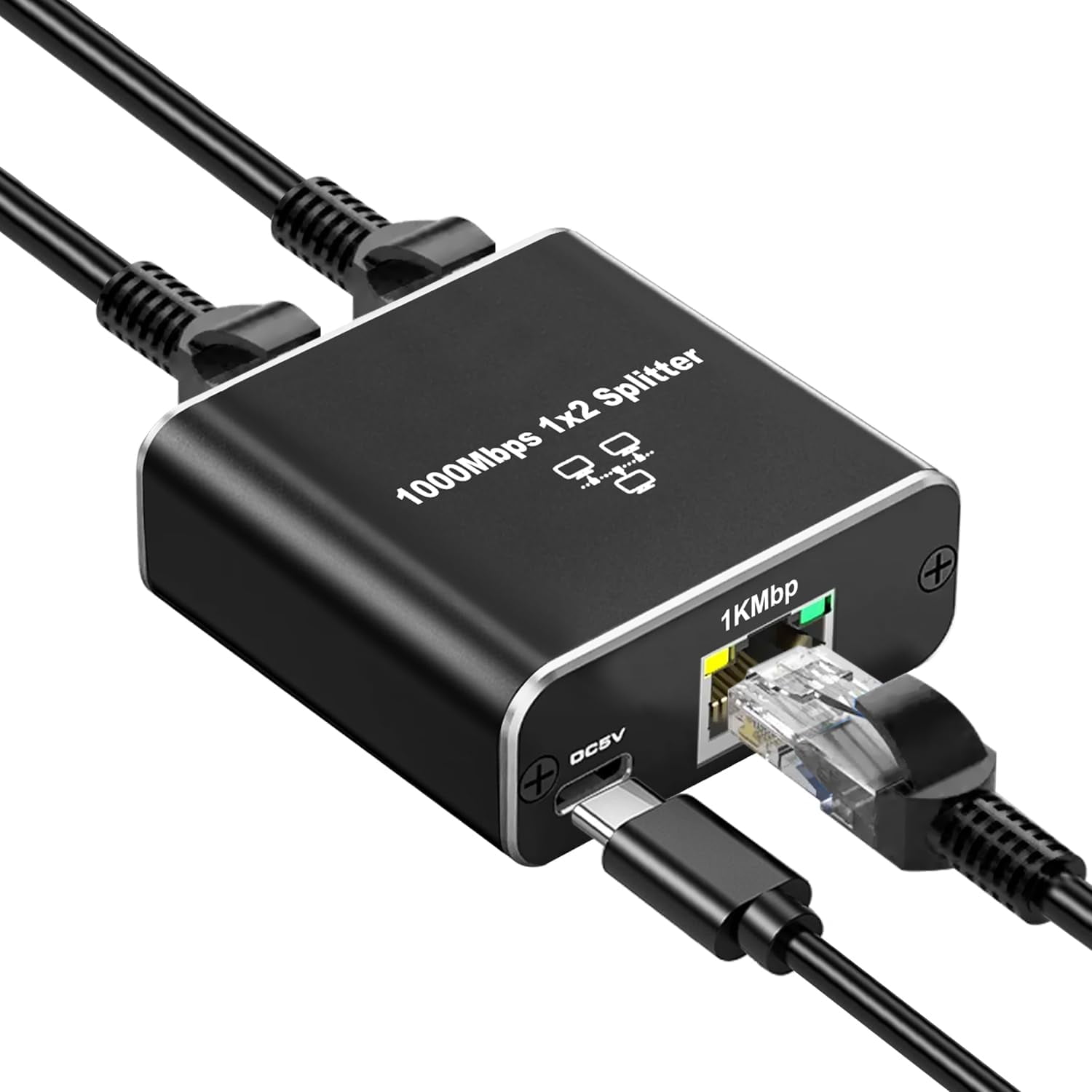 AreMe 1000Mbps Ethernet Splitter, Aluminum High Speed Gigabit Ethernet ...