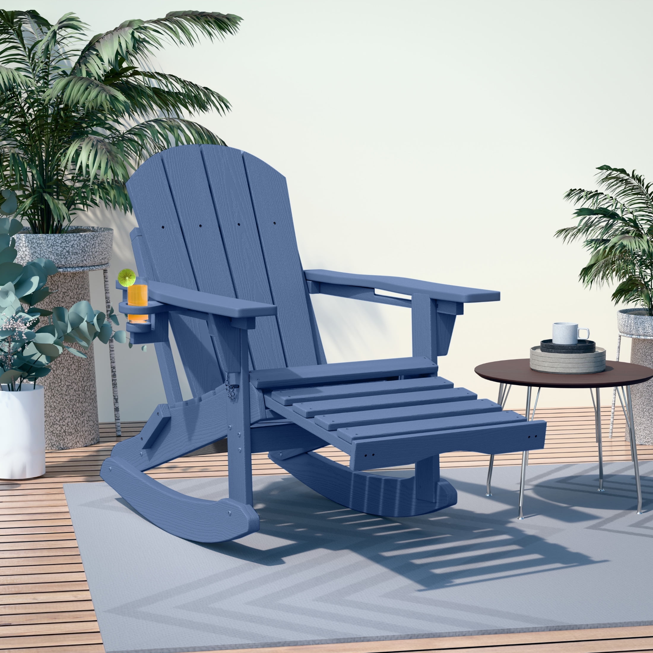 AreShark Folding Adirondack Rocking Chair,4-in-1 Multifunctional Patio ...