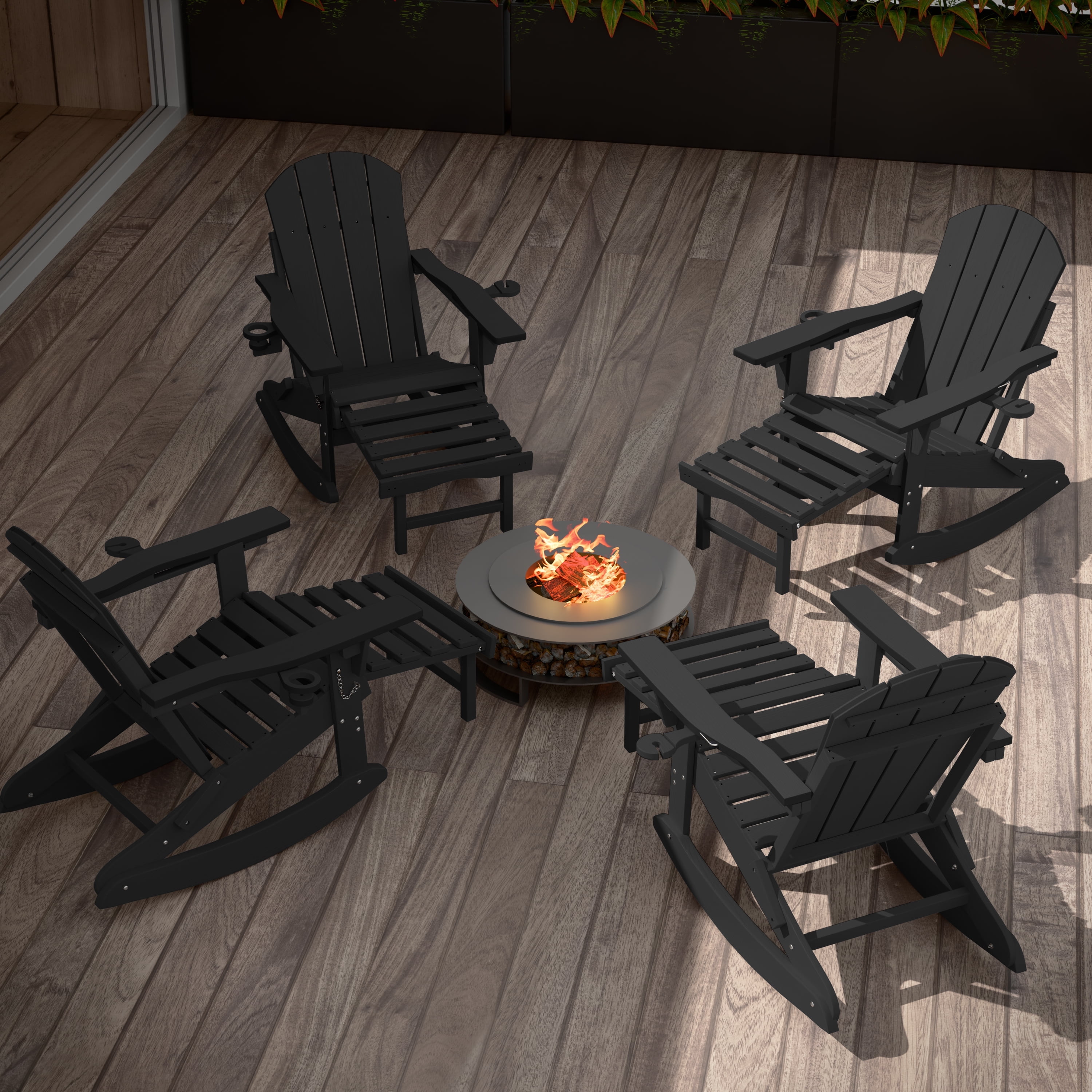 AreShark Folding Adirondack Rocking Chair Set of 4,4-in-1 ...