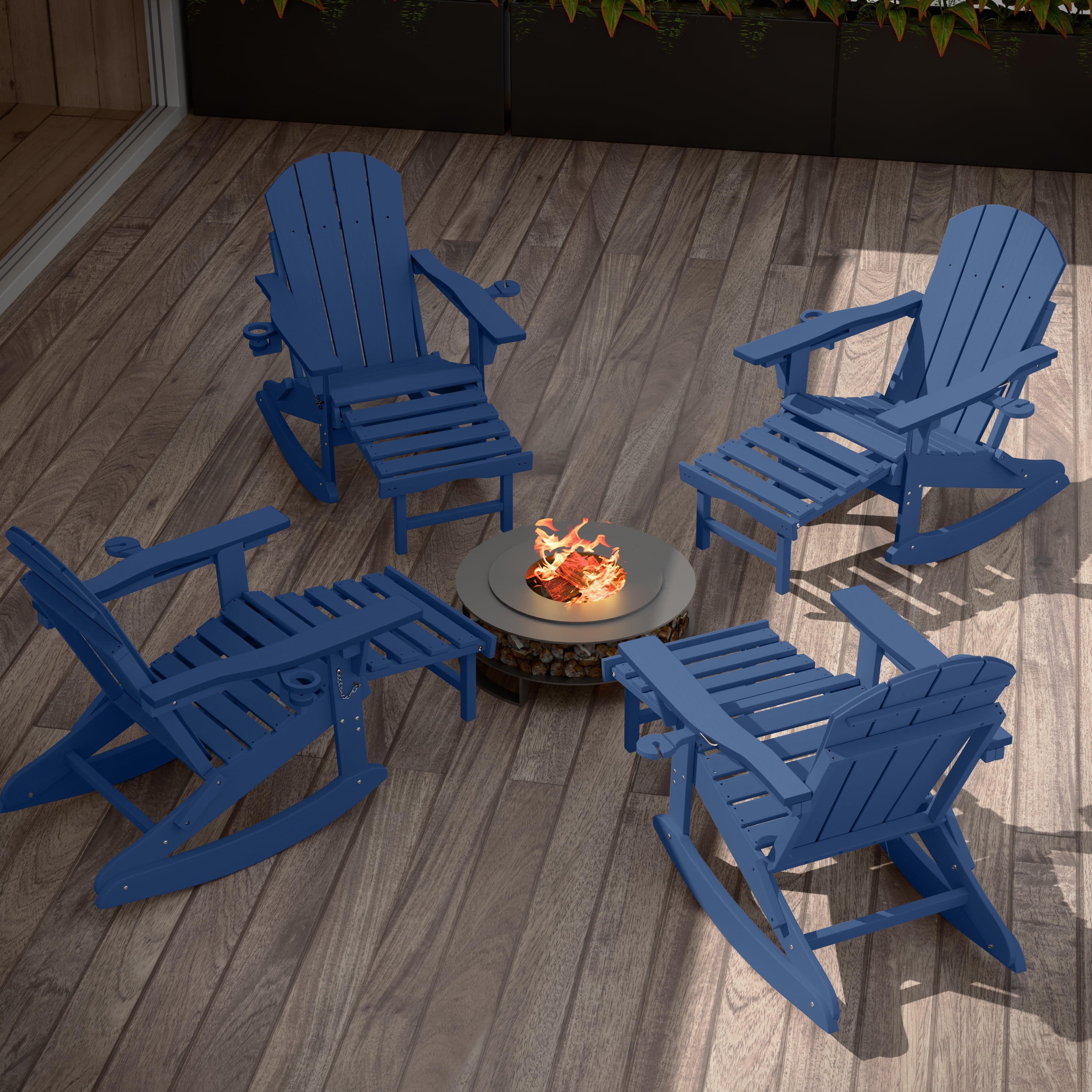 AreShark Folding Adirondack Rocking Chair Set of 4,4-in-1 ...