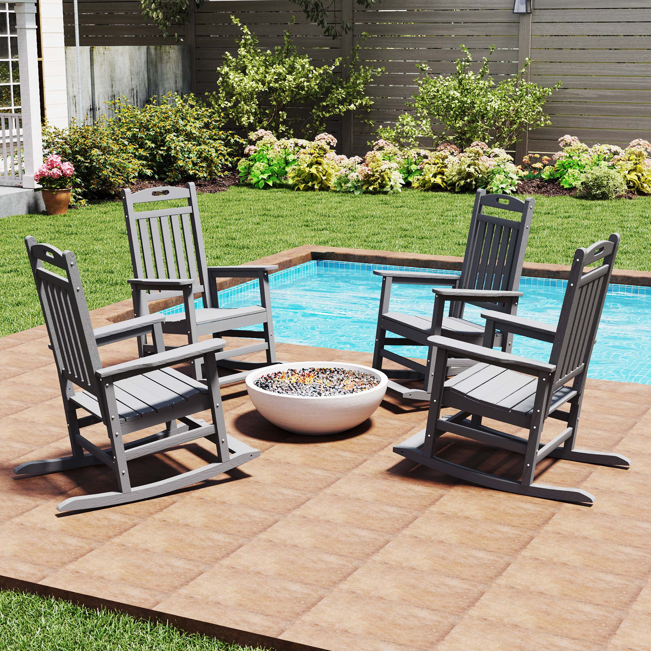 AreShark Outdoor Rocking Chair, All Weather Resistant Patio Rocking ...