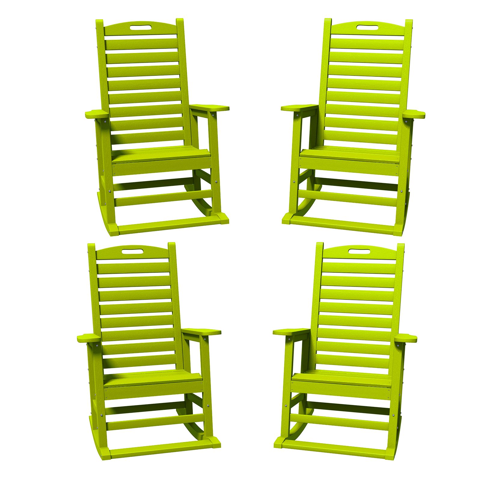 AreShark Oversized Rocking Chair Set of 4 Outdoor, HDPE PolyRocking ...