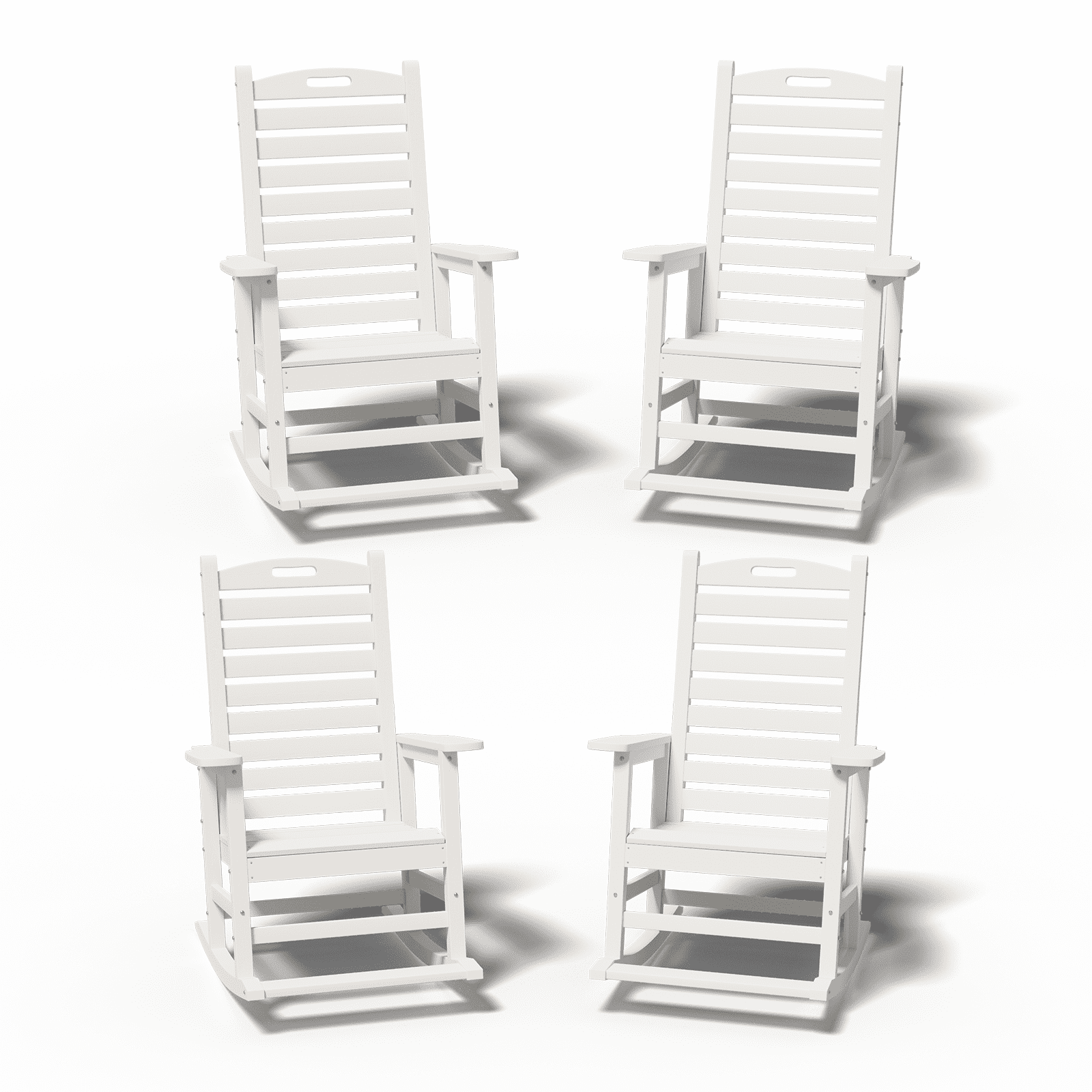 AreShark Oversized Rocking Chair Set of 4 Outdoor, HDPE PolyRocking ...