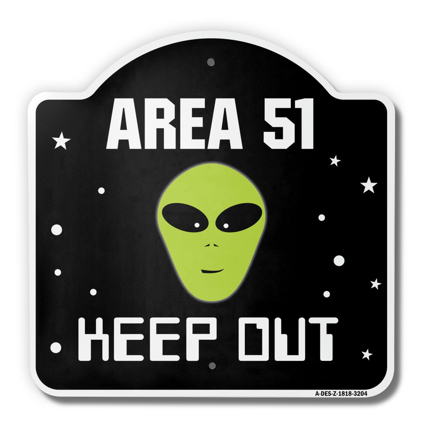 Area 51 Alien 18" X 18" Heavy-Gauge Aluminum Architectural Sign ...