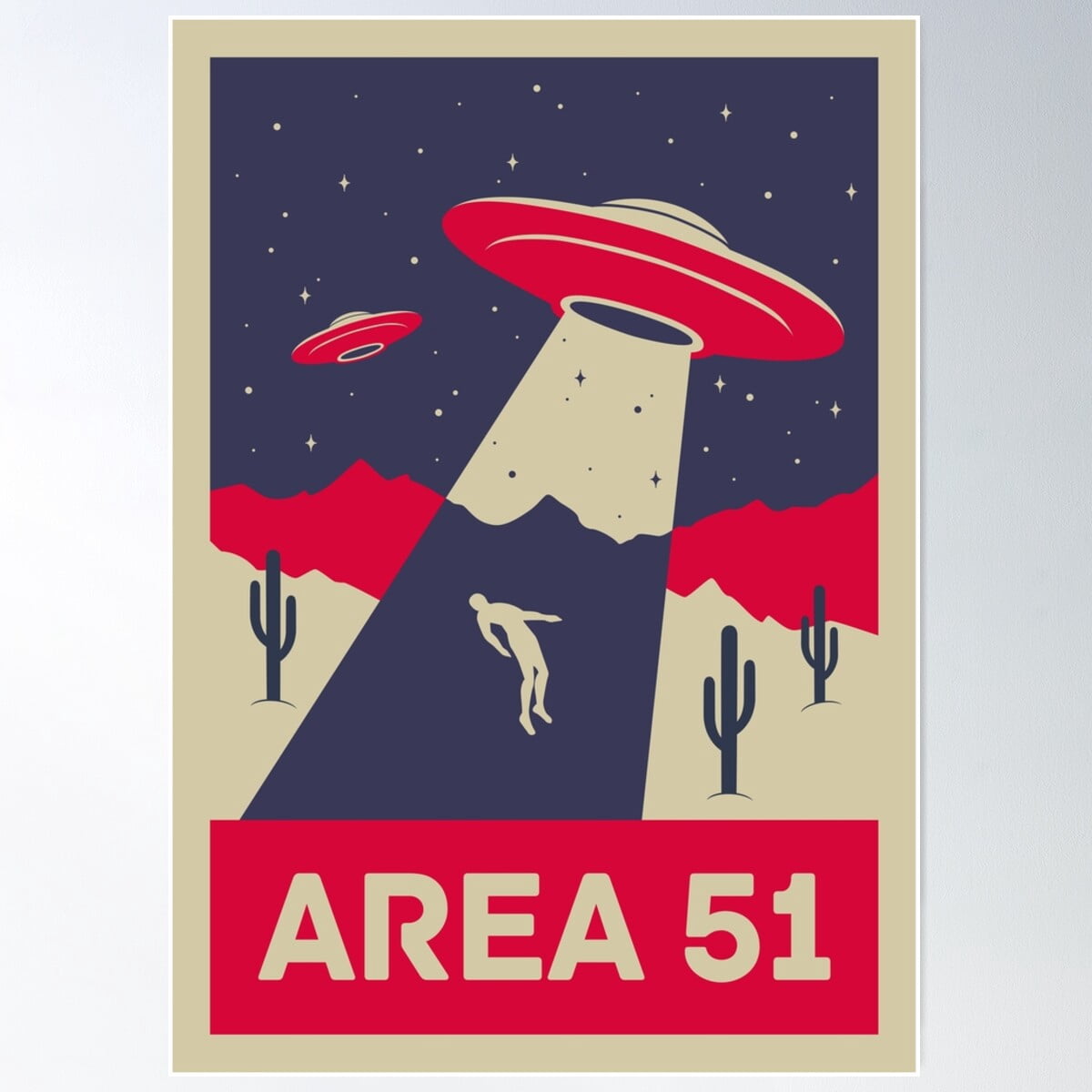 Area 51 - Alien Abduction Retro Poster Wall Art, Modern Wall Decor For ...