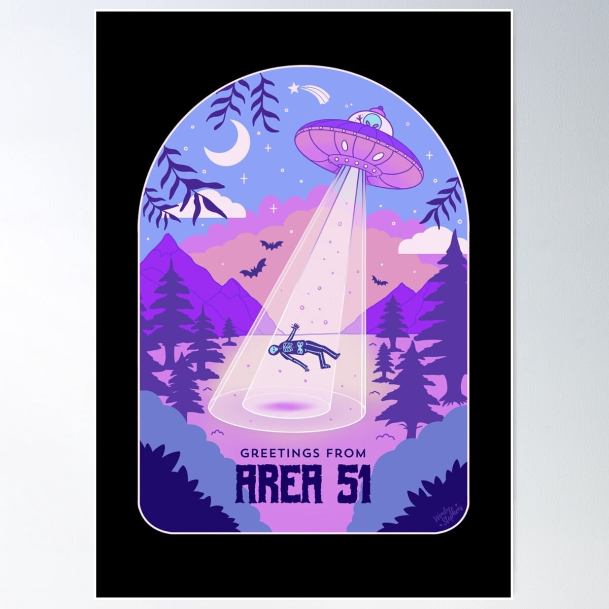 Area 51 Alien Abduction Travel Poster Poster Wall Art, Modern Wall ...