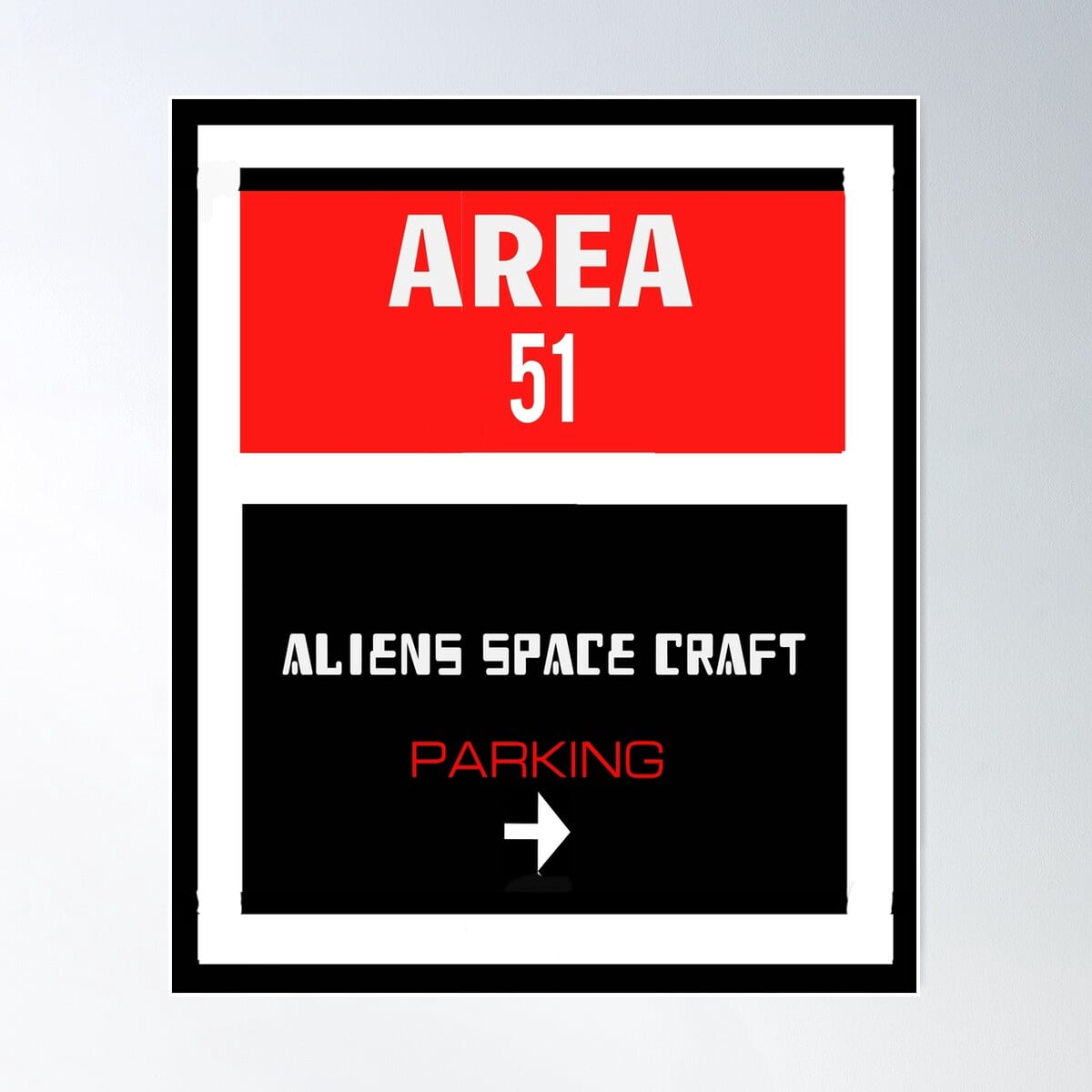 Area 51 Alien Spacecraft Parking Poster Wall Art, Modern Wall Decor For ...