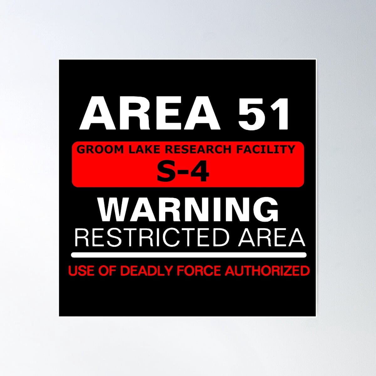 Area 51 Bright Red Poster Wall Art, Modern Wall Decor For Living Room ...